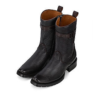 Cuadra Men's Boot in Bovine Leather Black with Zipper, 1J2JRS, Size 9.5