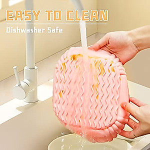 2 Pcs Air Fryer Square Silicone Liners, 8 inch for 4 to 7QT Reusable Silicone Pot for Air Fryer Basket Easy Clean or Oven Microwave Air Fryer Accessories Basket (Grey+Pink)