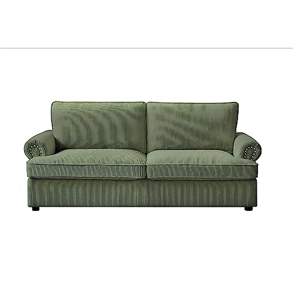 Container Furniture Direct Reversible Sleeper Sofa with Memory Foam Mattress, Comfortable and Durable Full Size Bed Couch for Living Rooms, Upholstered with Corduroy Fabric, 70" Wide, Dark Green