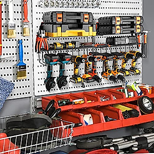 2 Pack Power Tool Organizer Wall Mount,Heavy Duty Metal Drill Holer with Screwdriver Holder,Tool Organizers and Garage Storage Rack for Garage Organization,Tool Shelf Holder for Lifetime Use