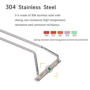 Greatstar Wine Glass Rack, Under Cabinet Wine Rack Glass Holder Stainless Steel Chrome Finish - Hanging Stemware Holder for Bar Kitchen (21inch)