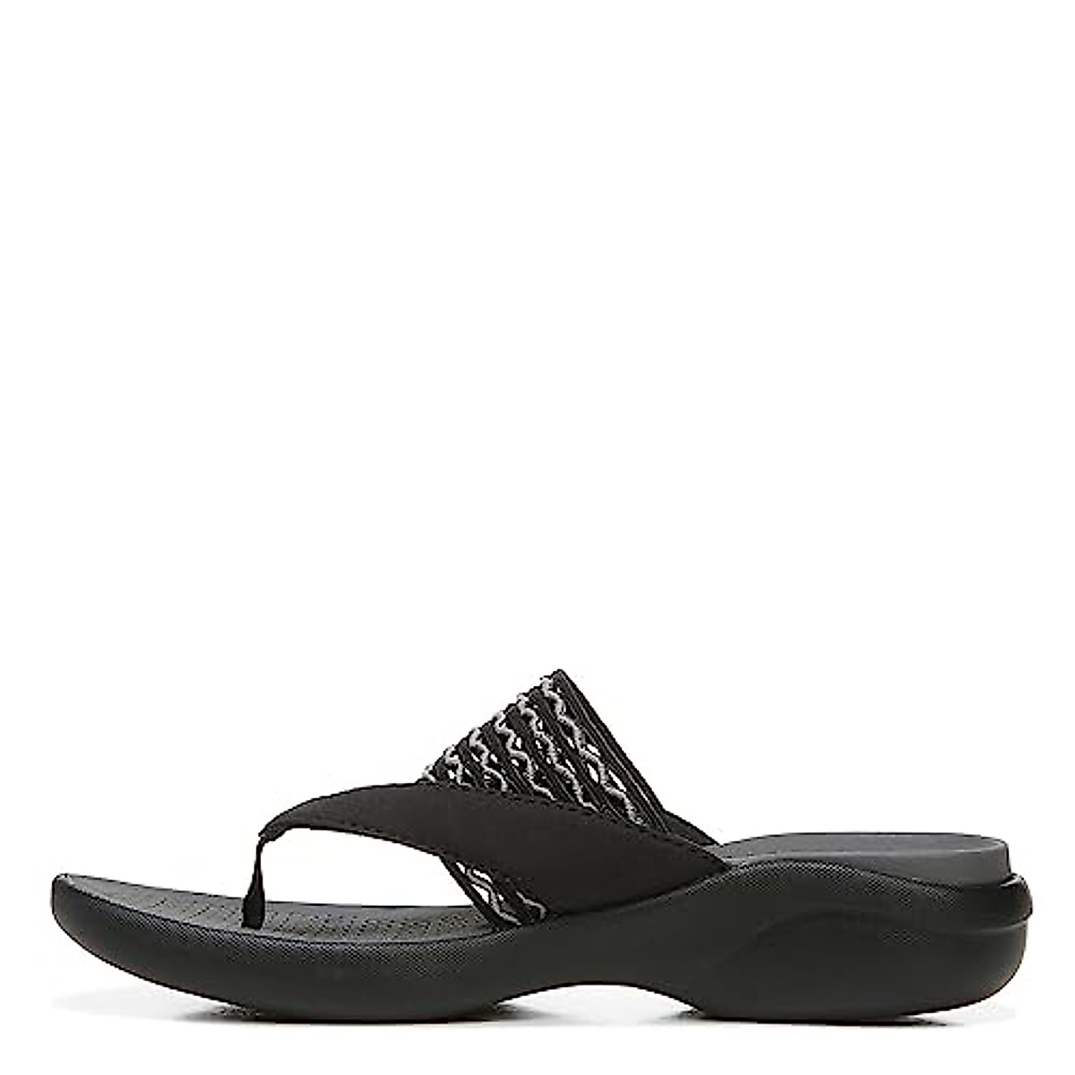 BZees Womens Cabana Sandal Flip-Flop, Black, 10 Wide US