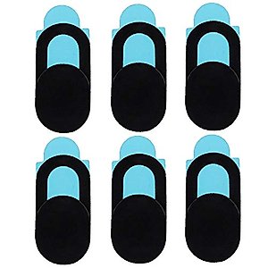 ASHATA ABS T3 Webcam Cover 0.8mm Thin Web Camera Cover Privacy Securtiy Protection for Laptops Smartphones (Black)(6pcs)