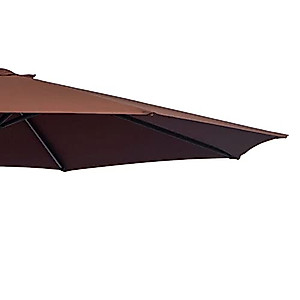 Outsunny 10' Cantilever Hanging Tilt Offset Patio Umbrella with UV & Water Fighting Material and a Sturdy Stand, Brown