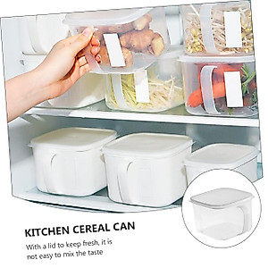KICHOUSE 2pcs Storage Box with Handle Stackable Storage Bins Storage Drawers Plastic Clear Storage Bin with Lid Rice Airtight Containers Freezer Storage Organizer Pe Oatmeal Fruit re-usable