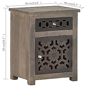 YPWRENH Decorative Cabinet Buffets Bedside Cabinet 15.7 "x11.8 x19.7 Solid Mango Wood Suitable for bedrooms, Living Rooms and Kitchens