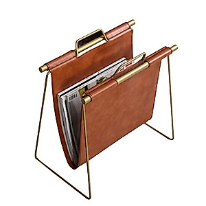 Magazine & Newspaper Baskets Magazine Rack Creative Bookshelf Newspaper Rack Desktop Home Storage Rack Cosmetics Storage Rack Floor Storage Rack (Color : Brown, Size : 22 * 40 * 43cm)