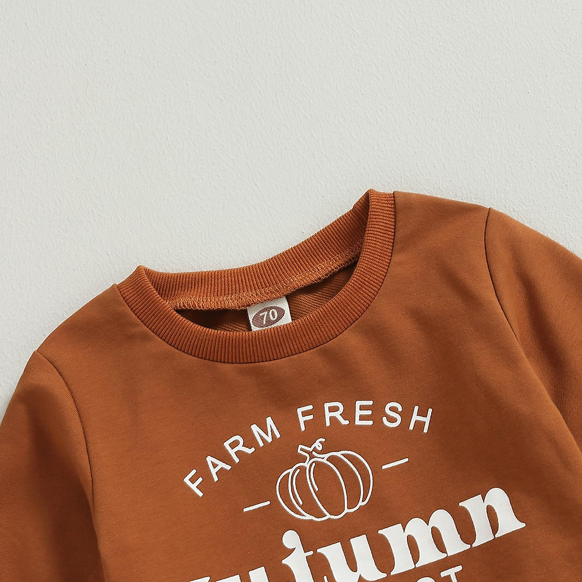 Toddler Baby Boy Halloween Outfits Tracksuit Pumpkin Print Long Sleeve Sweatshirt Elastic Pants Cute Infant Fall Clothes (Earthy Yellow, 18-24 Months)