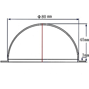 MEJOSER Diameter 3 inch(80mm)/4 inch(100mm)/6 inch(150mm) w/ 4 Holes Acrylic Dome Flange Clear Plastic Hemisphere Indoor/Outdoor