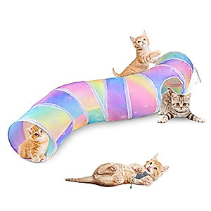 pickyNproud Cat Tunnel, S-Shape Cat Tunnels for Indoor Cats Foldable Cat Toys Cute Cat Tube with Mouse Toy Pet Cat Stuff