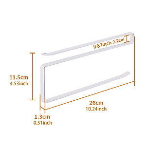 Usmascot Paper Towel Holder Dispenser Under Cabinet Paper Roll Holders (NO Drilling) for Kitchen Bathroom, Hanging Paper Towel Rack Hanger Over the Door, Humanized Design (White)