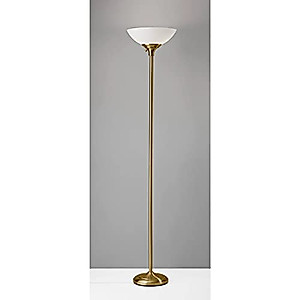 Adesso 7506-21 Glenn 300W Torchiere, 71 in, 2 x 150 W Incandescent/equiv. LED, Antique Brass, 1 Floor Lamp