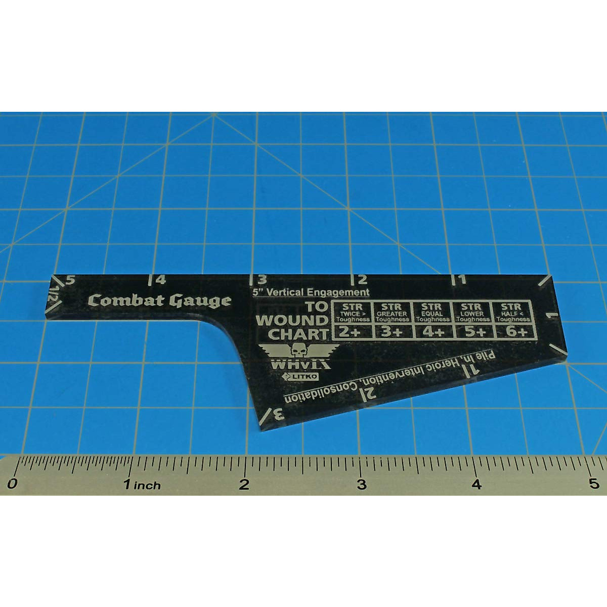 LITKO 5-inch Double-Sided Combat Gauge | Compatible with Warhammer 9th Edition | Wound Chart | WH40K | WHv9 (Transluscent Green)