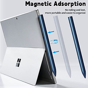 SSS·GRGB Stylus Pen for Microsoft Surface Pro9/8/X/7/6/5/4/3 Surface Go 3/2/1 Surface 3/Laptop/Studio/Book 4/3/2/1HP ASUS with 4096 Tilt Pressure Palm Rejection Magnetic Attachment Rechargeable,Blue