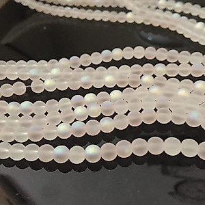 ccHuDE 200 Pcs Matte Crystal Glass Beads Mermaid Aurora Beads with Hole Jewelry Making Crafts DIY 4mm