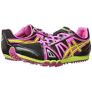 ASICS Women's Hyper Rocketgirl XC Spike Shoe, Black/Hot Pink/Flash Yellow, 11 M US