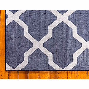 Unique Loom Trellis Collection Modern Morroccan Inspired with Lattice Design Area Rug, 5 x 8 ft, Navy Blue/Beige