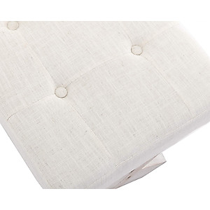 chairus Fabric Upholstered Entryway Bench Seat, 36 inch Bedroom Bench Seat with X-Shaped Wood Legs for Living Room, Foyer or Hallway - Cream