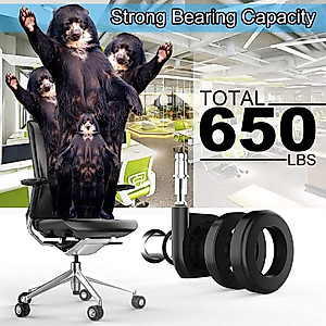 Office Chair Caster Wheels (Set of 5) Safe for All Floors Including Hardwood Double Wheels Style with Screwdriver Heavy Duty 650 lbs Total Capacity