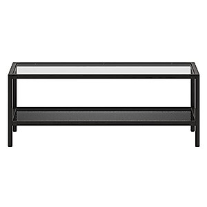 Henn&Hart 45" Wide Rectangular Coffee Table in Blackened Bronze, Modern coffee tables for living room, studio apartment essentials