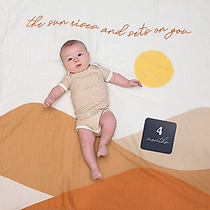 lulujo Baby’s First Year Milestone Blanket and Card Set | 40in x 40in (Sunrise)