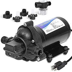 DC HOUSE 33-Series Black 115Volt Water Pressure Pump 3.3GPM 45PSI with Power Plug Self Priming Water Pump Electric 115V AC for High-Flow Moderate-Pressure Booster Agriculture Spraying Transfer