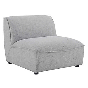 Modway Comprise Fabric Upholstered Sectional, Armless Chair, Light Gray