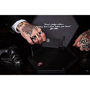 Heated Party XL Carbon fiber Cutting Plate + Carbon Card and Short Straw Gift USA Unisex (3 Cards & Straws Pink Print)