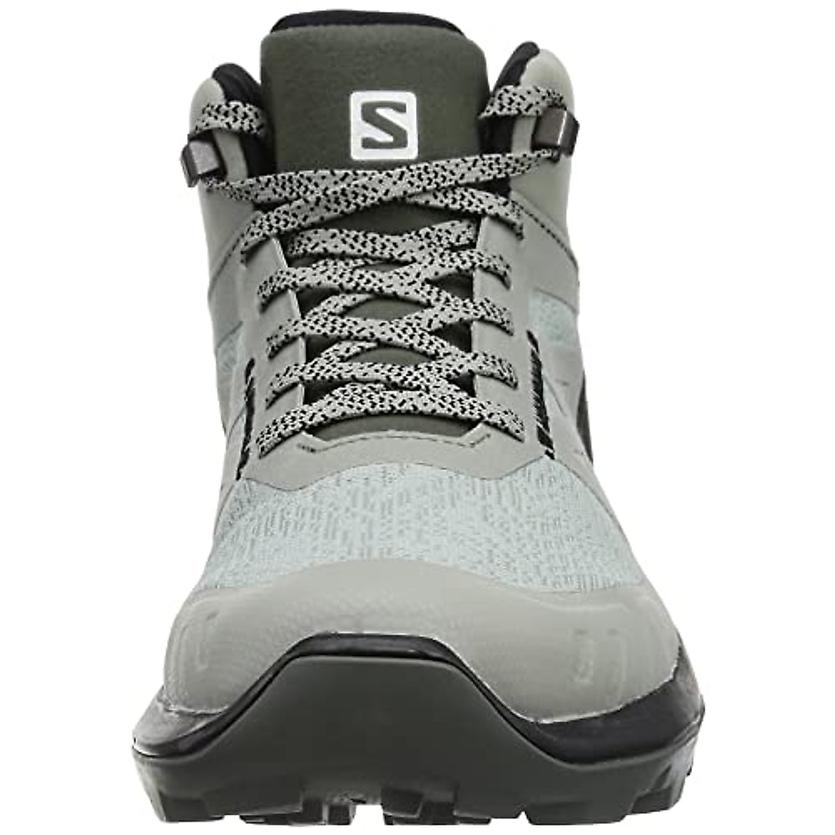 Salomon Men's OUTPULSE Mid Gore-Tex Hiking Boots for Men, Wrought Iron/Black/Vibrant Orange, 10