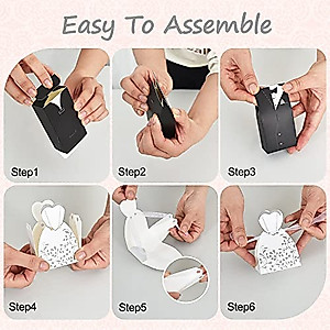 BEISHIDA Wedding Favor Boxes Small Wedding Party Favor Boxes Bride and Groom Candy Boxes for Bridal Shower Decorations Dress and Tuxedo Favor Boxes 50pcs