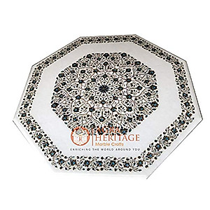 Marble Dining Center Table Top With Stand Pauashell Turquoise Inlay Garden Home Decor