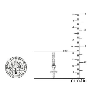 Dazzlingrock Collection 0.15 Carat (ctw) Round White Diamond Ladies Cross Religious Dangling Drop Earrings, 10K White Gold