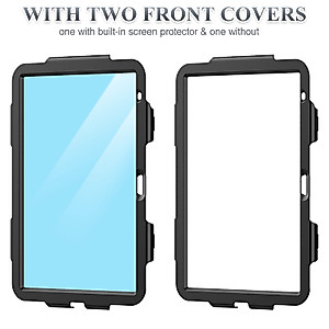 SEYMAC stock Case for iPad 10th Generation 10.9'', Full-Body Drop Protection Case with Screen Protector &360° Rotate Hand Strap/Stand, Black