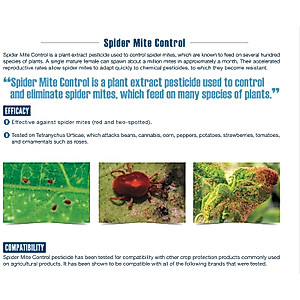 Growers Trust Spider Mite Killer Non-Toxic, Biodegradable - Natural Pesticide -Organic Ingredients- Earth Friendly Pest Control-(Solution Makes 5 gallons RTU )