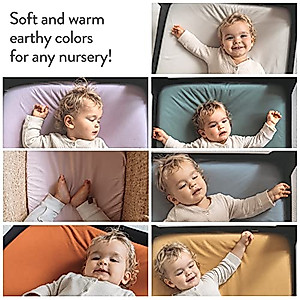 Mini Portable 24x38 Fitted Crib Sheets – Compatible with Dream on Me, Delta Porta Crib and Arms Reach Ideal Cosleeper – 100% Jersey Cotton – Light + Dark Sage Green – 2 Pack
