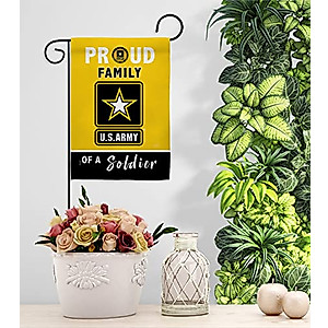 Breeze Decor Proud Family Soldier Garden Flag Armed Forces United State American Military Veteran Retire Official House Decoration Banner Small Yard Gift Double-Sided, Made in USA, Yellow/Black