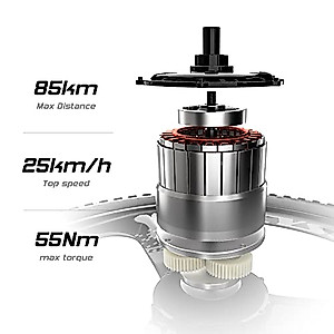 cysum CM520 29" Adult Electric Bike, Electric Mountain Bike, 500W Powerful Motor, Ebike Max Torque 55um, Men's E-MTB, 48V 14Ah Li-Battery, Ctiy Commuter Electric Bicycle, Max Range 80km (Black-Green)