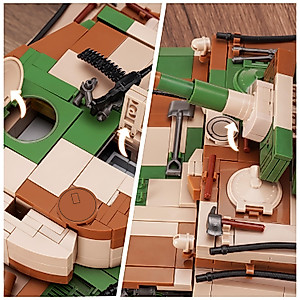 MISINI 100244 Technik Panzer Tank ，WWII-Militärpanzer Building Set，Tiger I Heavy Duty Tank，Military Construction Model Toy for Teen Gift Giving 2276pcs