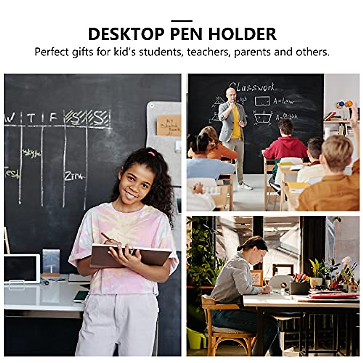 Gatuida Mini Trash Can, 4Pcs Mini Curbside Garbage Trash Bin Pen Holder and Unique Tiny Size Recycle Can Set Pencil Cup Desktop Organizer