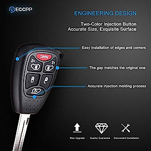 ECCPP Keyless Entry Remote Key Fob 2PCS Uncut 315MHz Replacement fit for 2004 2005 2006 2007 for Chrysler Town & Country for Dodge for Grand for Caravan for Dodge for Caravan M3N5WY72XX