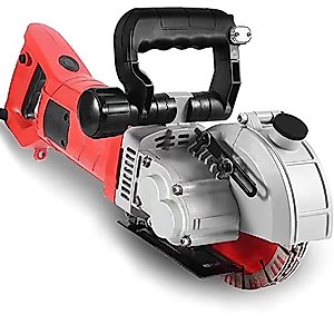 TIEKJOT Electric Wall Chaser Groove Cutting Machine Grooving Concrete Cutter 110V 4800W for Brick Slotting Groover Power Masonry Saw With 5Pcs 5Inch Saw Blades Infrared Sighting and Dustproof
