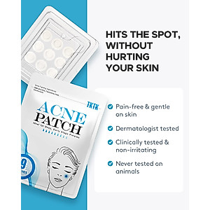 TKTK Self-Dissolving Microdart Acne Pimple Patches for Zits and Blemishes with 100% Pure Hyaluronic Acid, 4 Sizes Acne Absorbing Cover Patch, Acne Spot Treatment Stickers for Face and Skin (99 Count)