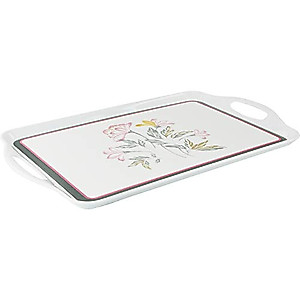 Reston Lloyd Melamine Serving/Ottoman, Rectangular Tray, Pink Trio