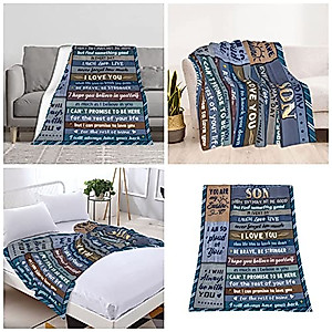 Tsefiwo to My Son Blanket Son Gifts from Mom Gifts for Son from Mom Dad Happy Birthday Gifts for Son Graduation Gifts for Son, Gifts for Father's Day Blanket 60x50 Inch