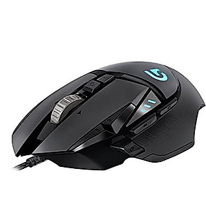 Logitech G502 Proteus Spectrum RGB Tunable Gaming Mouse, 12,000 DPI On-The-Fly DPI Shifting, Personalized Weight and Balance Tuning with (5) 3.6g Weights, 11 Programmable Buttons