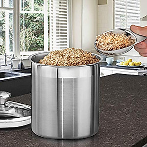 Tramontina 80204/527DS Gourmet Stainless Steel Canister and Scoops Set, 8 Piece, Made in Brazil