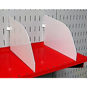 Wall Control Pegboard Shelf Divider for 9in Deep Pegboard Shelf Assembly for use with Wall Control Pegboard and Slotted Tool Board – White