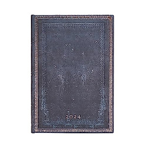 Inkblot (Old Leather Collection) Midi 12-month Dayplanner 2024