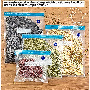 Daarcin Sous Vide Bags 3 Size Mixed 18pcs BPA Free Reusable Vacuum Sealer Bags Keep Food Flash with 2 Sealing Clips (18pcs Mixed no Pumb)