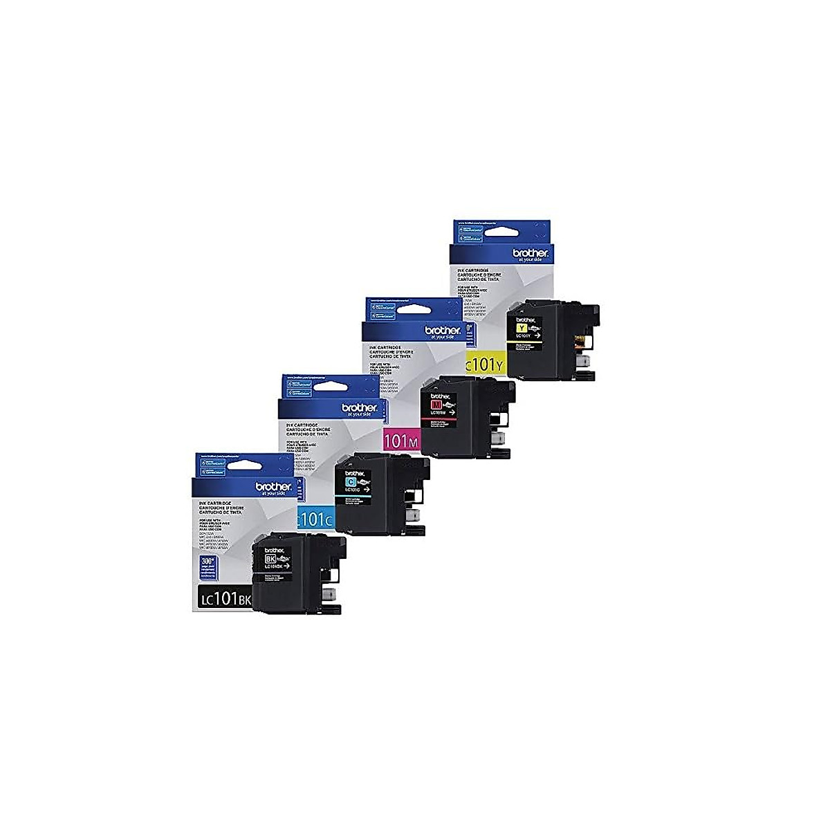 Brother LC-101 Ink Cartridge (Black,Cyan,Magenta,Yellow 4- Pack) Set